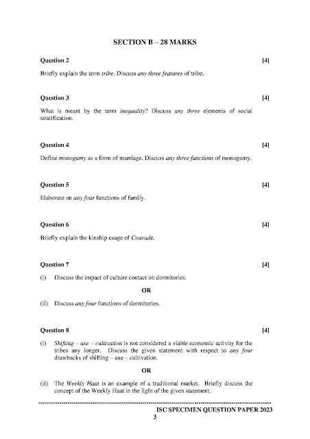 ISC 12th Sociology New Specimen Paper 2023 - topperbhai.com ISC 12th Sociology New Specimen Paper 2023 - topperbhai.com